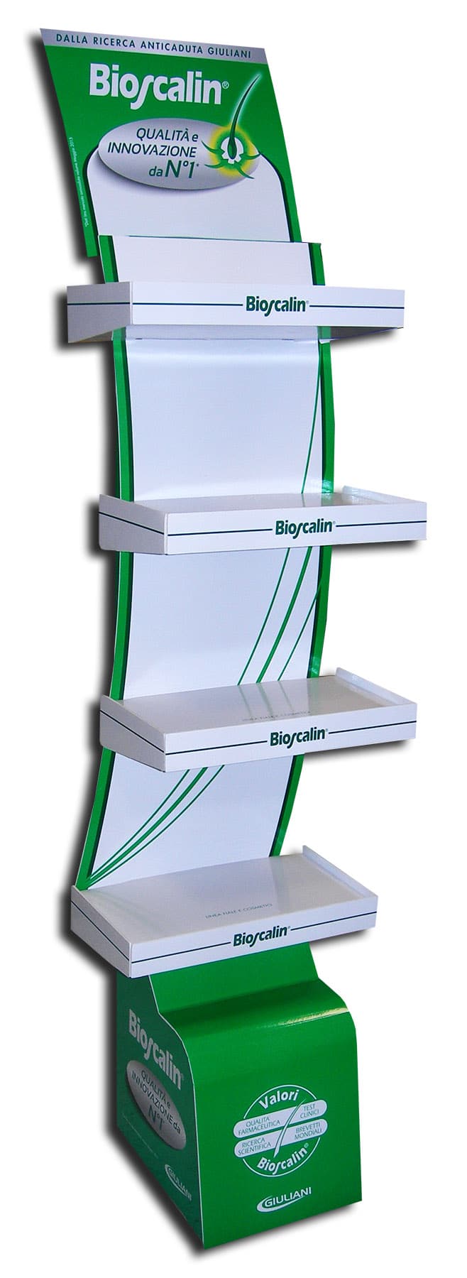 Espositore elegante quattro ripiani